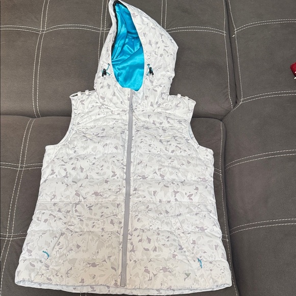 Obermeyer | Jackets & Coats | Obermeyer White And Blue Hooded Vest ...